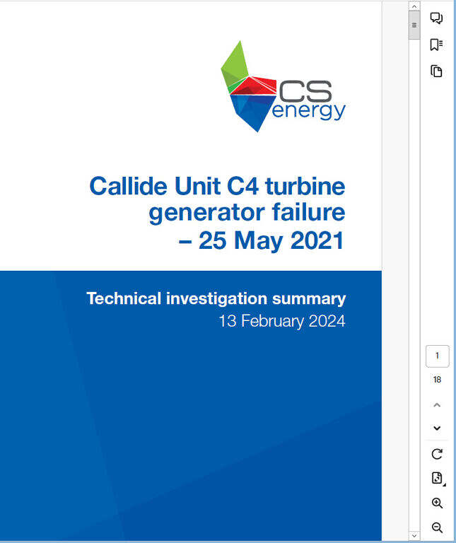 CS Energy releases report into 2021 Callide C4 unit failure - WattClarity